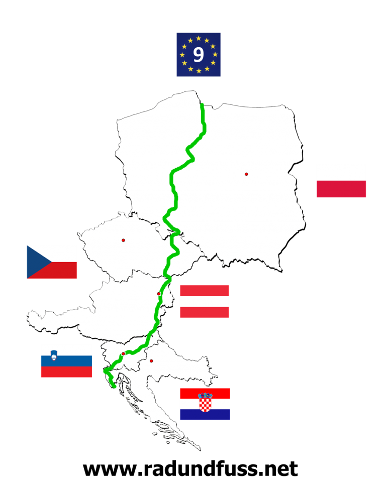 EuroVelo 9 - Rad und Fuß